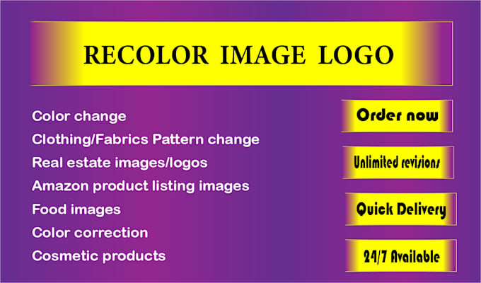 Recolor change color pattern change of image logo by Sehar_expertise ...