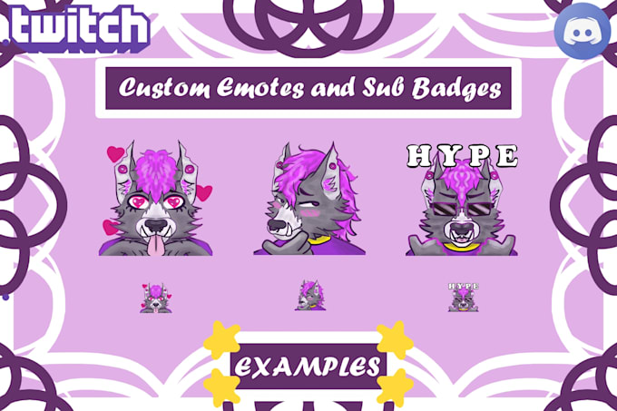 Design custom furry twitch emotes by Internallymoss | Fiverr