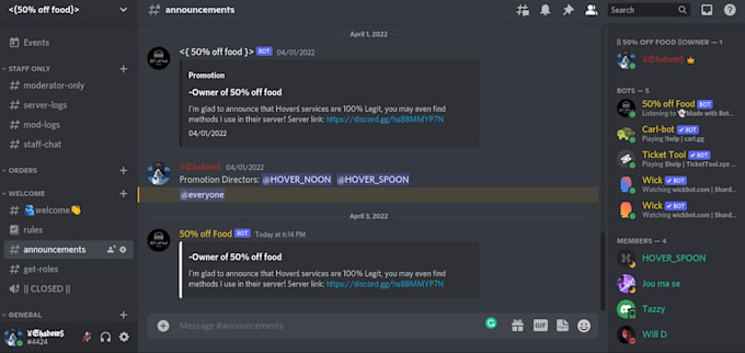 Program discord bots or manage them by Helly_0809 | Fiverr