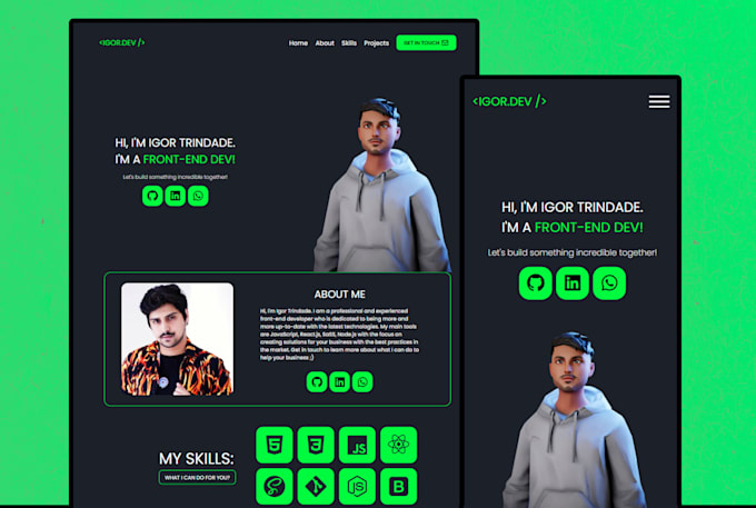 Make responsive website in react by Igortrindadelg | Fiverr