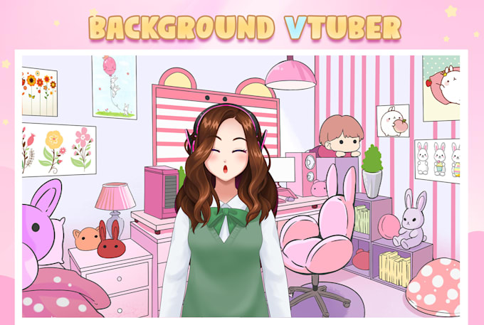 Make custom vtuber background, vtuber asset, vtuber accessories, vtuber ...