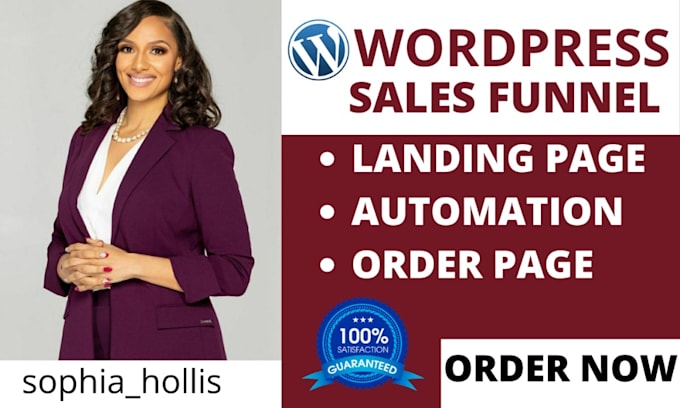 Design wordpress sales funnel, landing page, sales funnel using elementor pro by Sophia_hollis ...