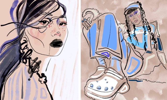 Draw unique fashion portraits, illustrations, sketches by ...