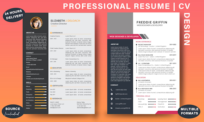 Create eye catching resume design for you within 24 hours by Burakulgen ...