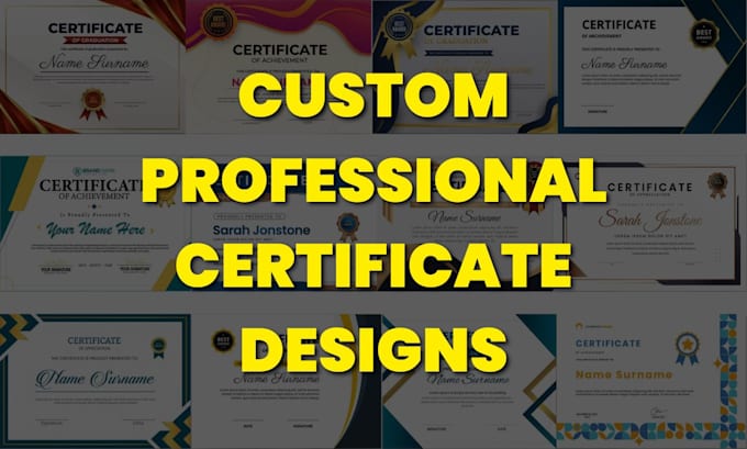 Create professional custom certificate design by Tahirkhan180 | Fiverr