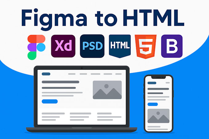 Convert psd, figma, or xd to responsive html using bootstrap by ...