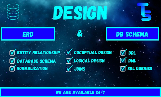 Design erd, sql queries and do normalization by Techsparks101 | Fiverr