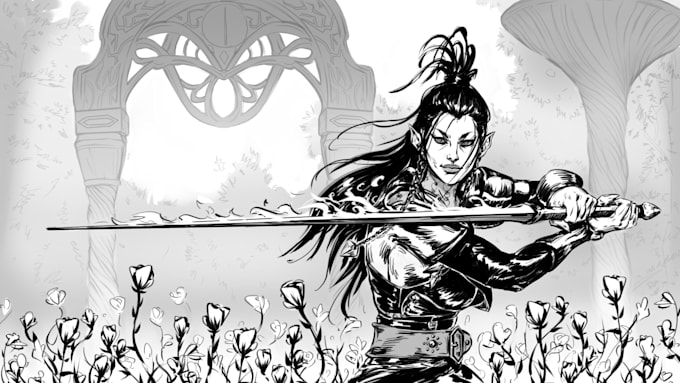 Ink dnd and fantasy portraits for you by Artofeca | Fiverr