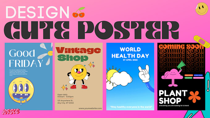 Design unique cute aesthetic poster by Thrashluv | Fiverr
