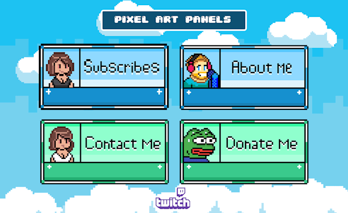 Create attractive pixel art panel stream by Hamfatah | Fiverr