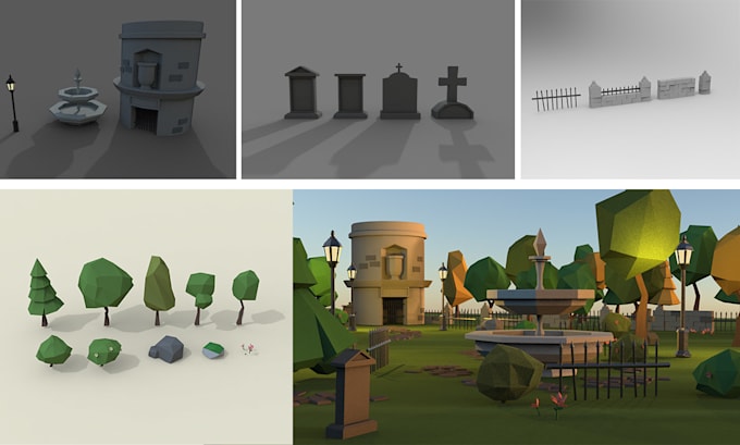 Create 3d models and simple textures for games by Shuqipeng | Fiverr