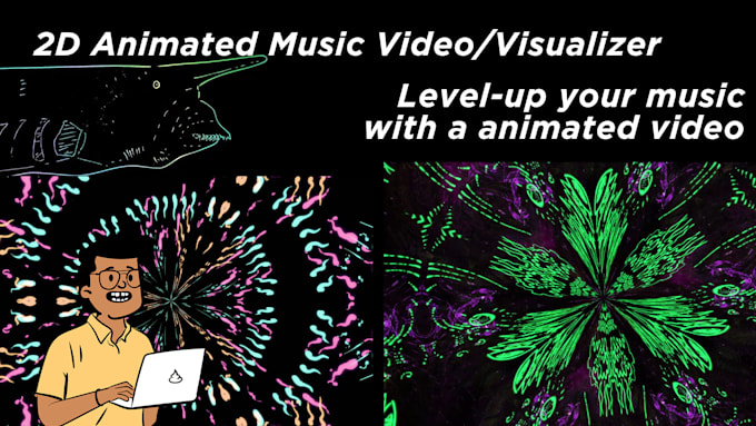 2d animated trippy visualizer with lyrics by Dilanvideo | Fiverr