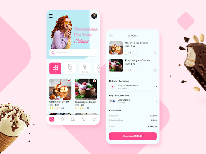 Creative mobile app ui design for android and ios by Princesohi1 | Fiverr