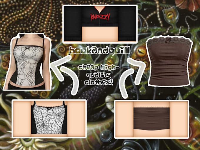 Make 1 to 4 detailed custom roblox clothes by Bookandquill | Fiverr