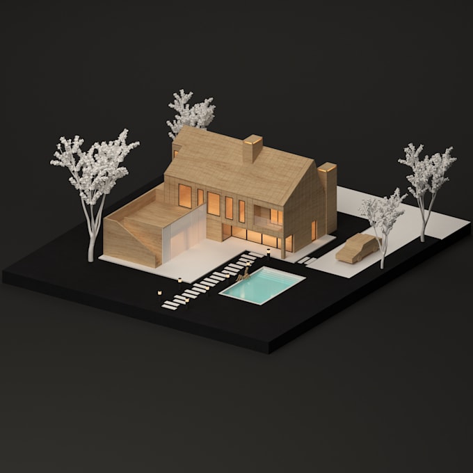 Create and desing a minimalist wood render by Miguealvz | Fiverr