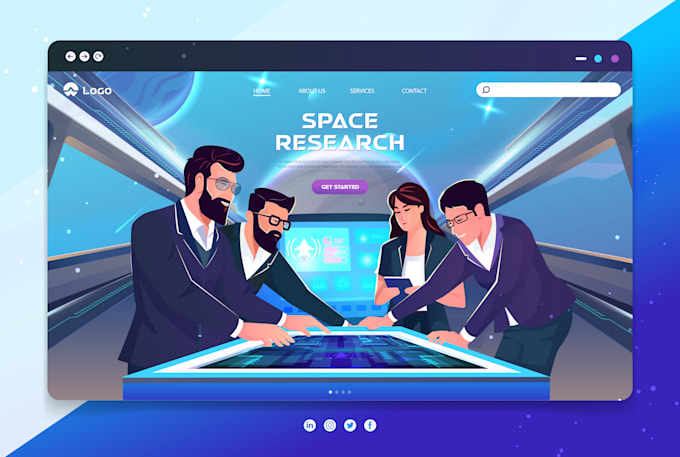 Design 2d modern flat illustration, vector art, for the landing web ...