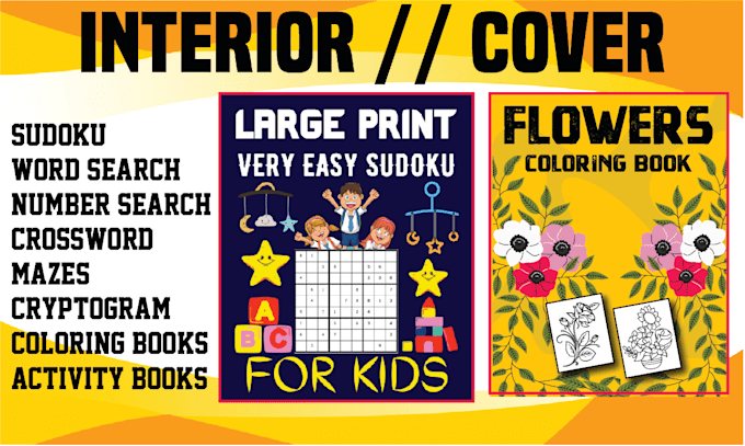 Make your sudoku puzzles, word search, design book cover for amazon kdp ...