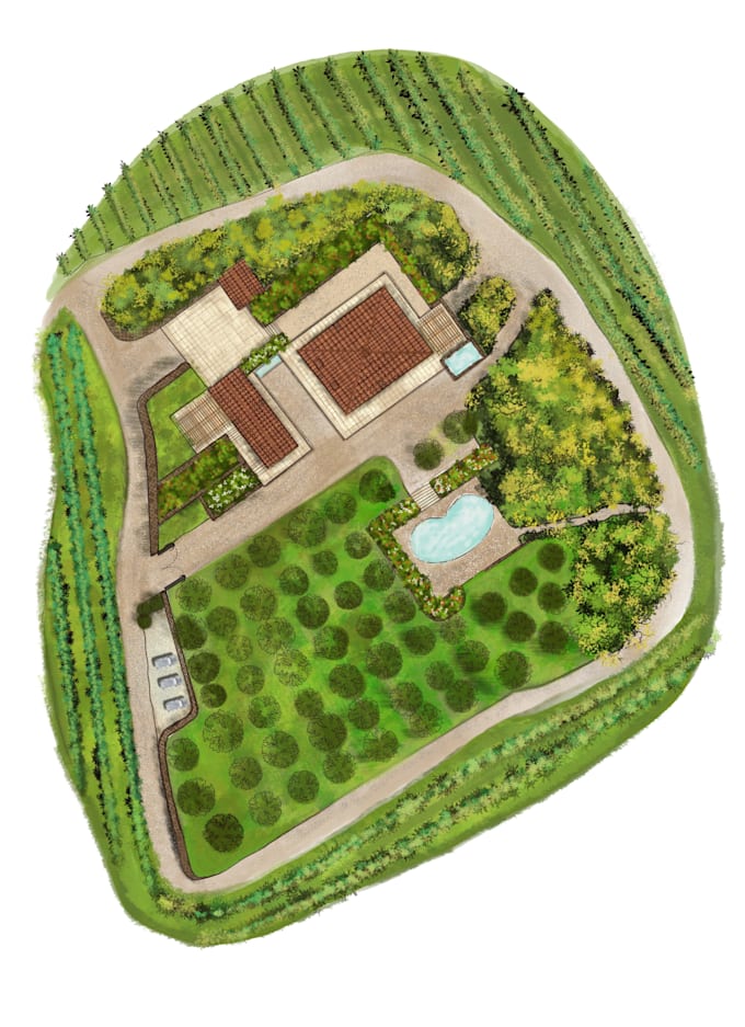 Sketch a landscape, site plan or map by Catgusto | Fiverr