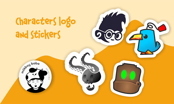 Create cartoon characters logo and stickers by Ajikedelweies | Fiverr