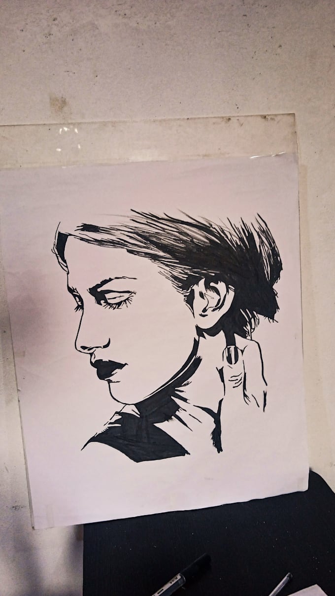 Create intricate black ink and line art of any subject by Ezomx7 | Fiverr