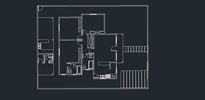 Draw a floor plan with packs and cuts, in autocad, and 3d if necessary ...