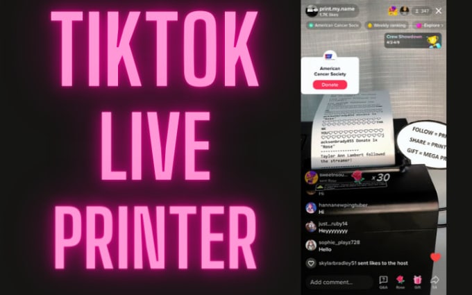 Tiktok live printer program by Nicholasgiaquin | Fiverr
