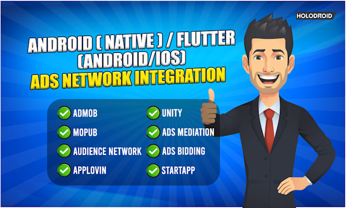 Integrate google admob and many other ads in your kotlin or flutter app by Holodroid | Fiverr
