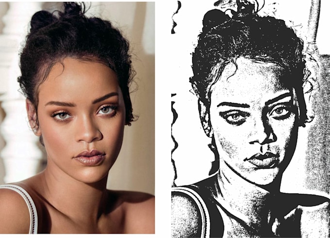 Make a black and white vector cult style from your photo by ...