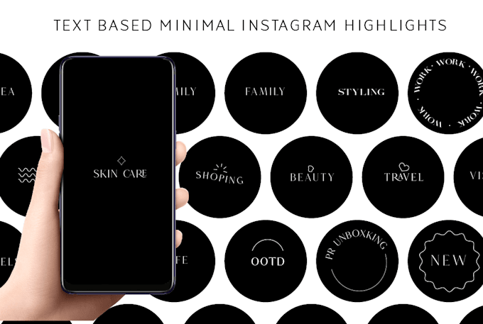 Design minimal text based instagram highlights with free source file by ...