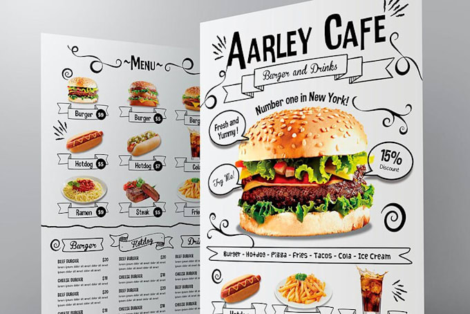 Design a beautiful menu card by Manahilsheik116 | Fiverr