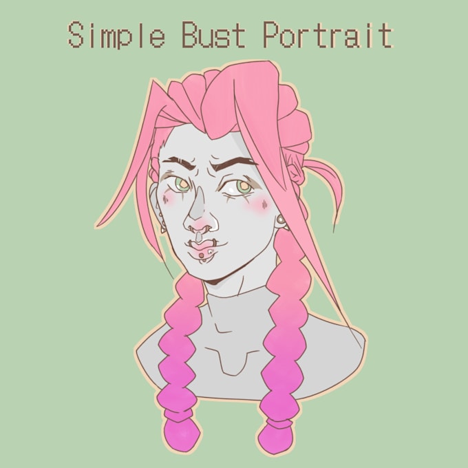 Draw a simple coloured character prortrait by Wunzie | Fiverr