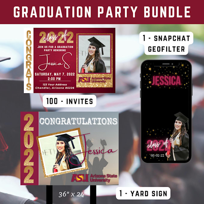 Design, print and ship graduation party package by Prdesigns99 | Fiverr