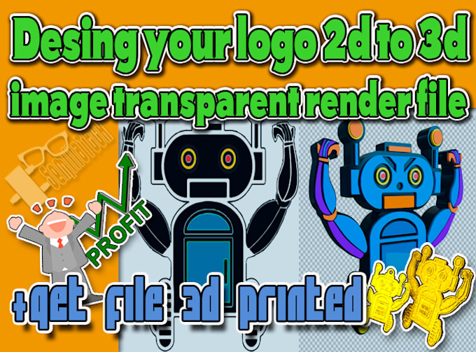 Design your logo 2d to 3d image transparent render file for your ...