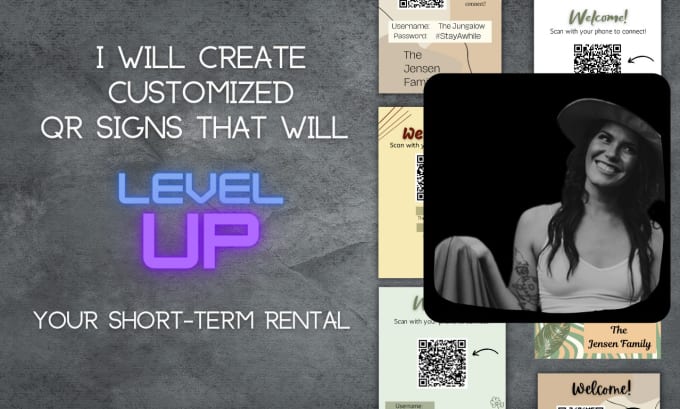 Create a customized qr code sign for your rental by Wanderingklyn | Fiverr