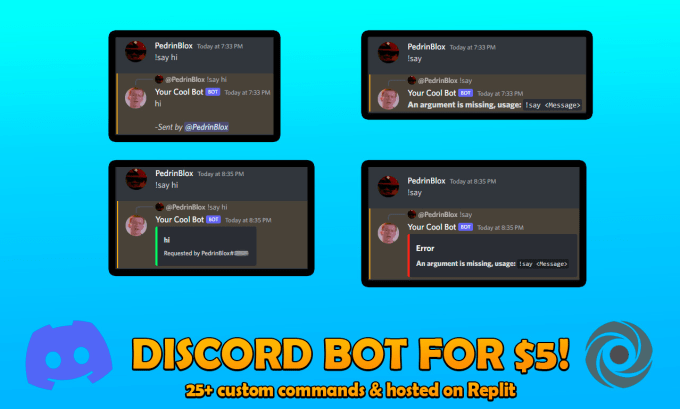 Make A Discord Bot On Replit For You By Pedrinblox Fiverr