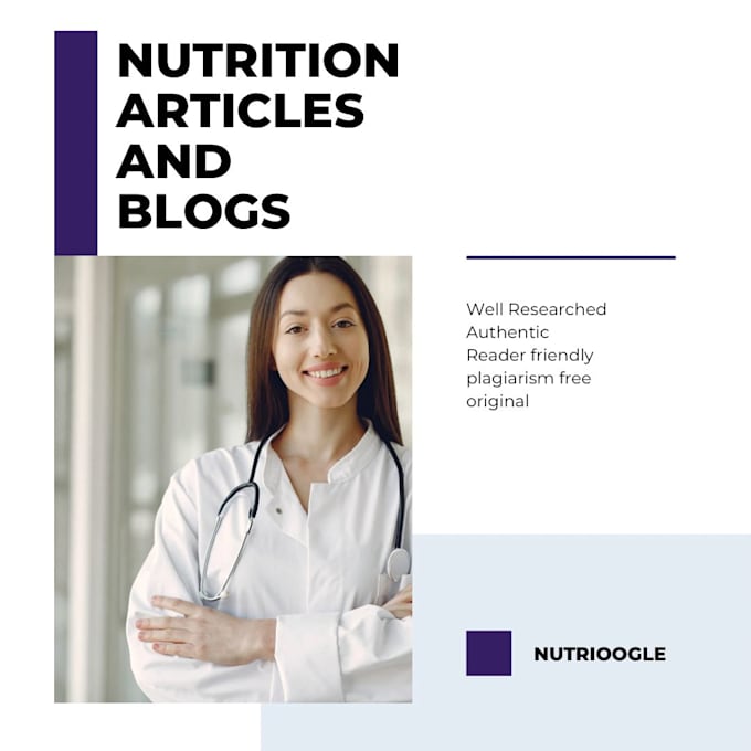 Write articles or blog posts about health and nutrition by Nutrioogle ...