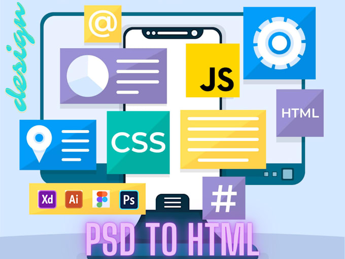 Convert psd, xd to html and css by Waqasamin96 | Fiverr