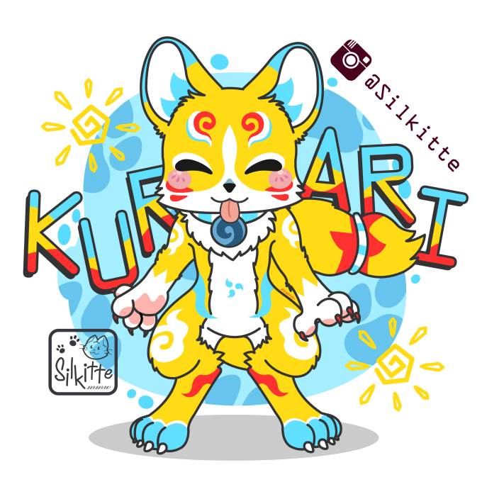 2d cute furry character by Silkitte | Fiverr