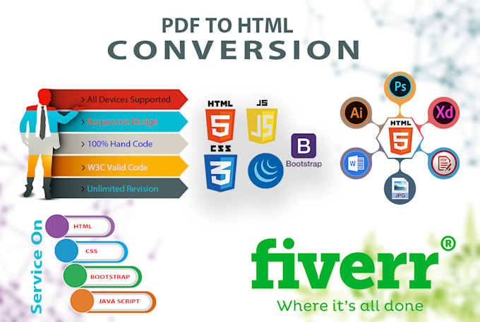 Convert psd, pdf to html, responsive bootstrap by Tony_natore | Fiverr