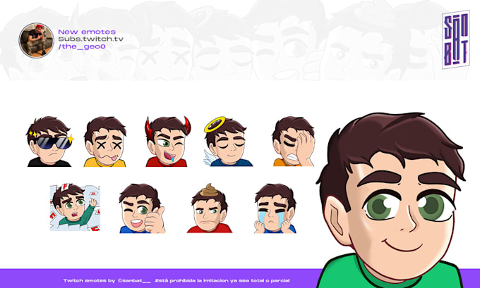 Draw custom twitch emotes by Santiagohern176 | Fiverr