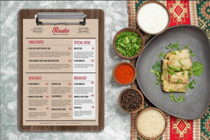 Design professional menu design for restaurants and cafes by ...