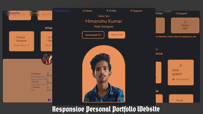 Create a responsive personal portfolio website design by Heartbeat271 ...