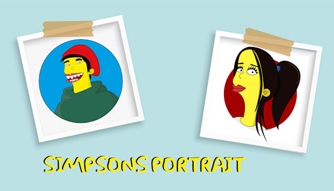 Draw simpsons style portrait by Untitledpng | Fiverr