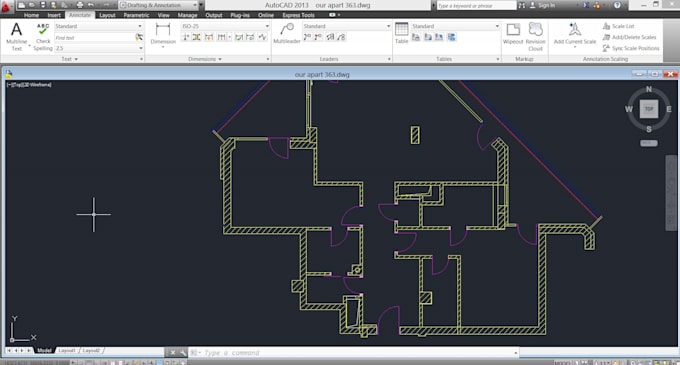 Make a cad digital floor plan from your sketch by Designbyod | Fiverr