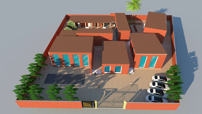 Do exterior rendering pre junior school design by Lodhitech | Fiverr