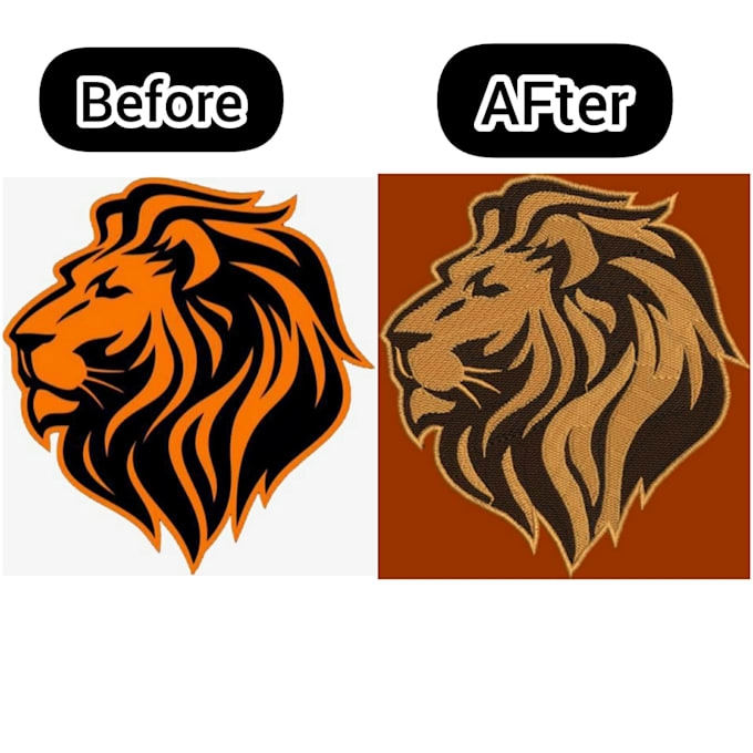Embroidery design logo lion by Faizan7100 | Fiverr