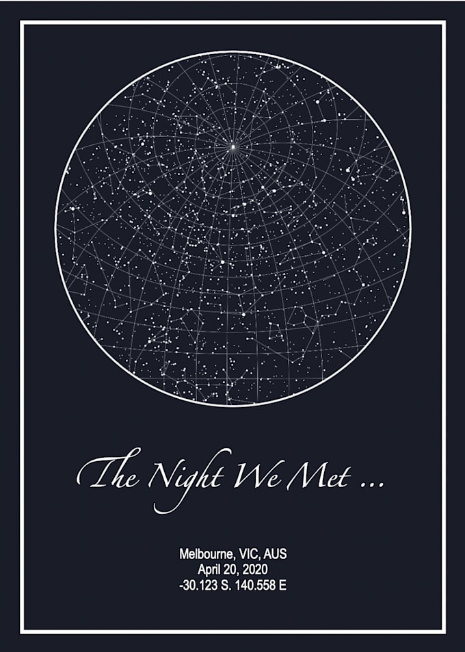 Design beautiful custom star chart maps by Jesskeirs | Fiverr