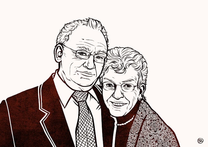 Create a stylized digital linework portrait by Worteltje7 | Fiverr