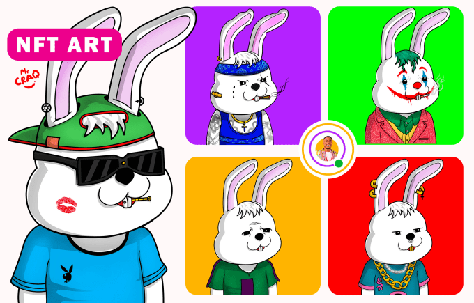 Create crypto nft art collection using ai, illustrator by Craqstudio ...