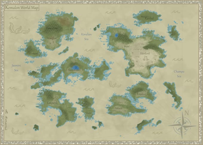 Make illustrated map for ur world by Laurenthanami | Fiverr